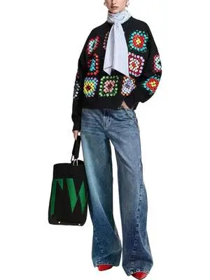 Essentiel Antwerp Sequin-embellished Crewneck Sweatshirt - Black