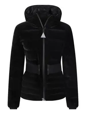 Moncler Belted Hooded Down Jacket - Black