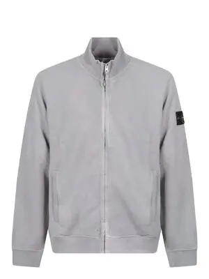 Stone Island Brushed Organic Cotton Fleece Track Jacket - Grey
