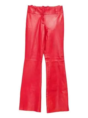 DOLCE & GABBANA Dolce & Gabbana 2000s Red Leather Paneled Trousers