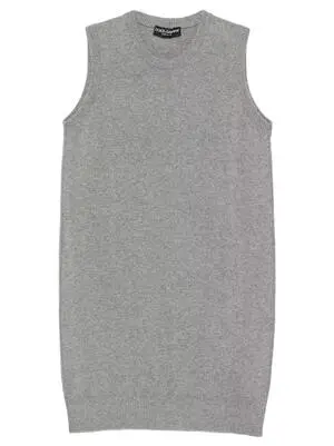 Dolce & Gabbana Sleeveless Knitted Mini Dress - Grey