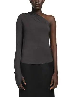 THOM KROM Thom Krom One-Shoulder Draped Top Grey