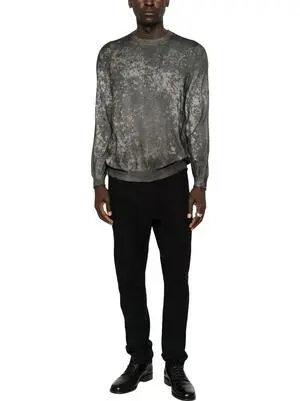 Avant Toi Avant Toi Fine Knit Crew Neck Long Sleeve Sweater Grey