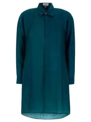 THE ROSE IBIZA Reynal Silk Shirt Mini Dress - Green