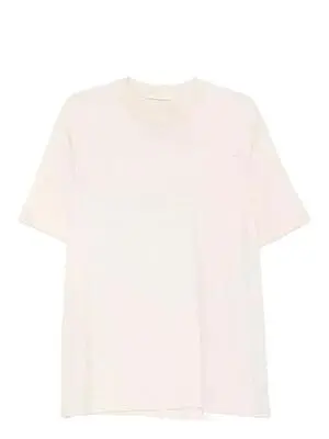 THE ROW Shawl-collar Waffle-knit T-shirt - Neutrals