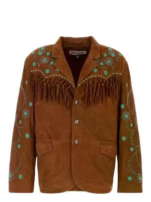 BAZISZT Bazinzt Bead-embellished Fringed Jacket - Brown