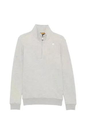 K-WAY Quarter-zip Logo-patch Sweatshirt - Grey
