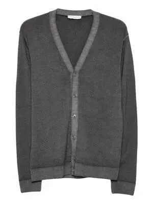 DANIELE FIESOLI V-neck Cardigan With Button Fastening - Grey