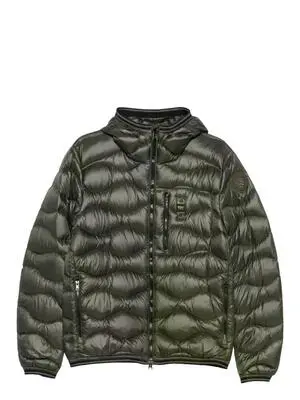 BLAUER. Wave Quilted Hooded Jacket - Green