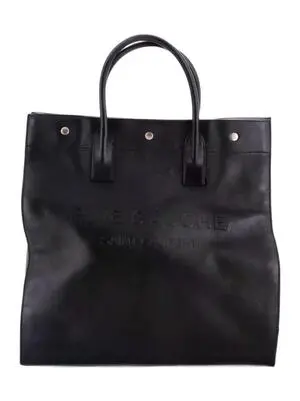 Saint Laurent Rive Gauche Leather Tall Tote Bag - Black