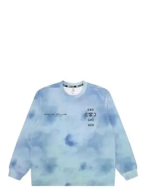 AAPE BY *A BATHING APE Tie-dye Graphic-print Long-sleeve T-shirt - Blue