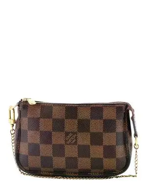 LOUIS VUITTON Pochette Accessoires Damier Mini Clutch Bag - Brown