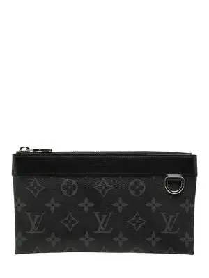 LOUIS VUITTON Monogram Eclipse Pochette Discovery Pm Clutch Bag - Black