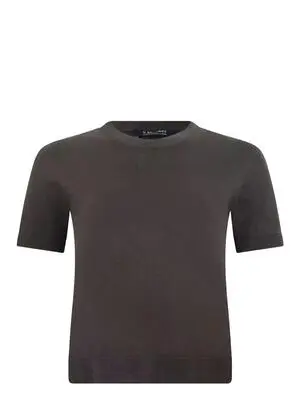 Max Mara Short-sleeved Knitted T-shirt Grey