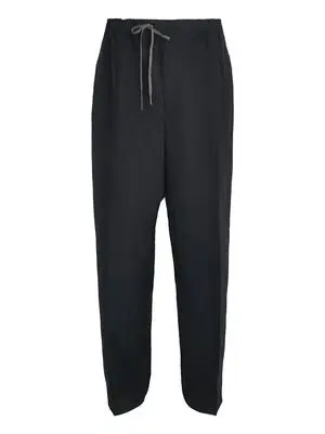 MAISON MARGIELA Satin Drawstring Trousers - Navy