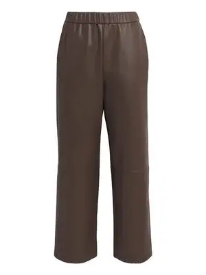 Max Mara Faux Leather Paneled Trousers - Brown