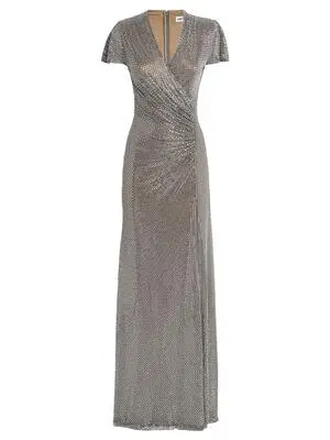SELF-PORTRAIT Self-Portrait Embellished Wrap Maxi Dress