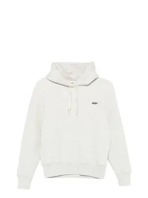 AUTRY Logo Embroidered Drawstring Hoodie - Grey