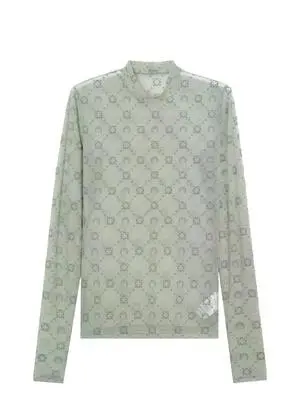 MARINE SERRE Marine Serre Long-Sleeve Moon Pattern Top