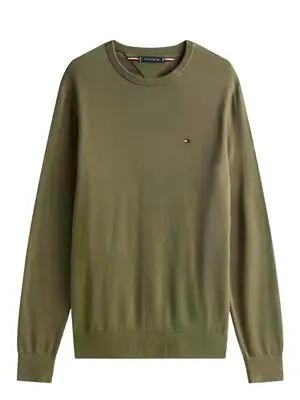 Tommy Hilfiger Embroidered Crew Neck Sweater - Green