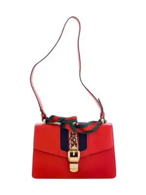 Gucci Sylvie Leather Small Shoulder Bag - Red