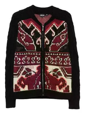 Roberto Cavalli 2000s Cable-knit Cardigan - Black
