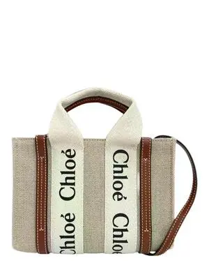 Chloé Chloé Canvas Woody Satchel Neutrals