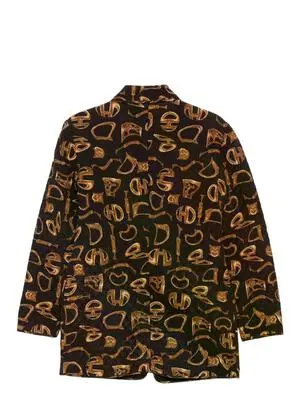 Celine Quilted Logo-print Coat - Brown