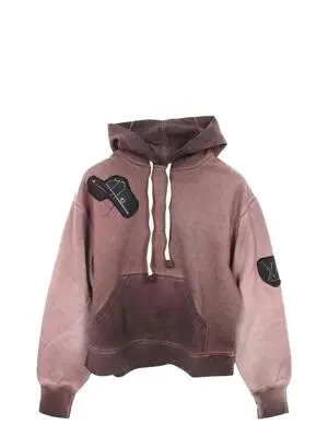 LOUIS VUITTON Logo Patch Cotton Hoodie - Purple
