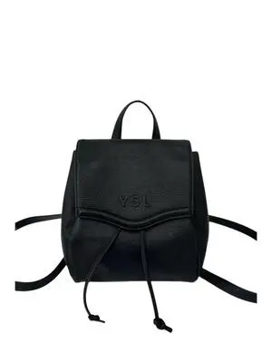 Saint Laurent 20th Century Leather Backpack Black