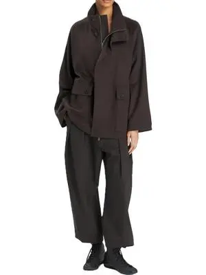 Barena Venezia Stand-collar Jacket With Drawstring - Brown