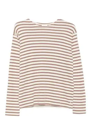 Closed Striped Long Sleeve T-shirt - White