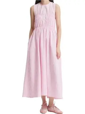 Cecilie Bahnsen Sleeveless Floral Dress - Soft Pink