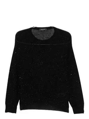 Fabiana Filippi Speckled Crew Neck Knitted Sweater - Black