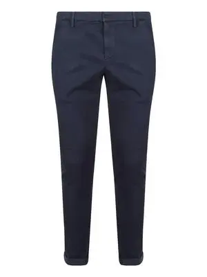 DONDUP Dondup Logo Plaque Turn-Up Hem Trousers Navy Blue