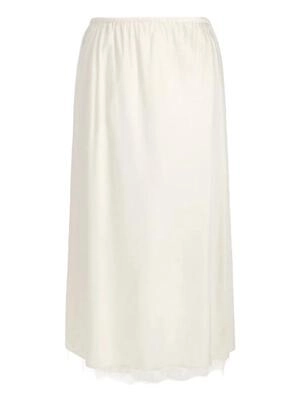 Vince Floral Lace Trim Midi Skirt - Creme