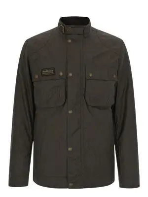 Barbour Logo Patch Stand Collar Jacket - Black