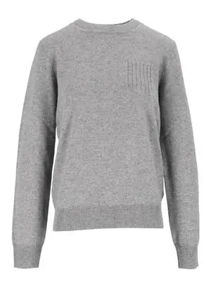 Peserico Textured Pocket Crewneck Jumper - Gray