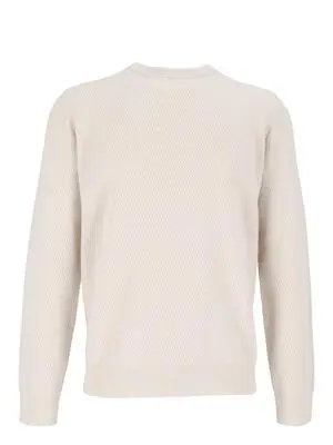 Peserico Crew Neck Long Sleeve Knit Top - White