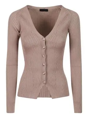 DONDUP V-neck Knitted Cardigan - Nude