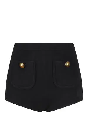 Elisabetta Franchi Gem-button Knit Shorts - Black