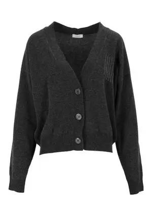 PESERICO Peserico V-Neck Button-Front Long-Sleeve Knit Top