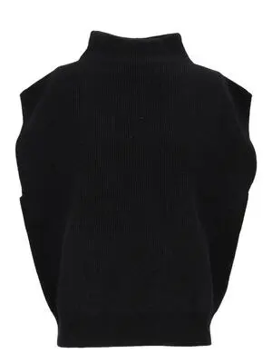 Peserico High-neck Sleeveless Jumper - Black