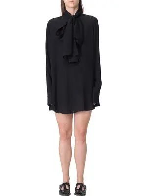 TOTÊME Toteme Long-Sleeved Chiffon Mini Dress With Scarf Neck