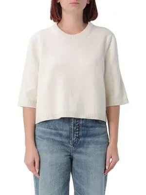 Alaïa Alaïa Short-Sleeved Crewneck Jumper In Cashmere Blend White 1