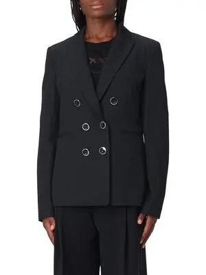 PINKO Pinko Alexia Cropped Double-Breasted Crêpe Blazer With Rever Collar