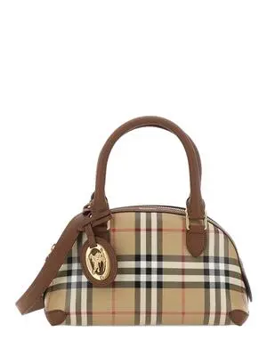 Burberry BURBERRY Primrose Mini Cotton & Leather Bowling Bag Beige