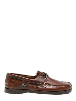 Paraboot Smooth Calfskin Leather Boat Shoes - Brown