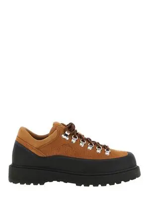 Diemme Cornaro Lace-up Ankle Boots In Grained Leather With Lug Sole - Earth