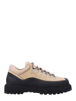 Diemme Cornaro Lace-up Ankle Boots In Grained Leather With Lug Sole - Mustard